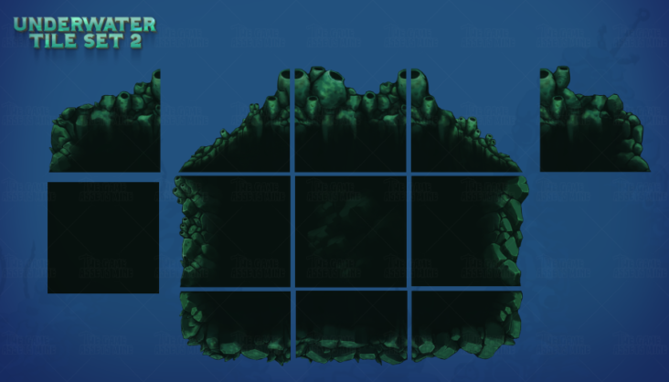 Underwater tile Set 2 - thegameassetsmine