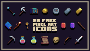 20 Pixel Art Icons - thegameassetsmine