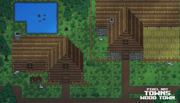 Pixel Art Towns - Wood Town - thegameassetsmine