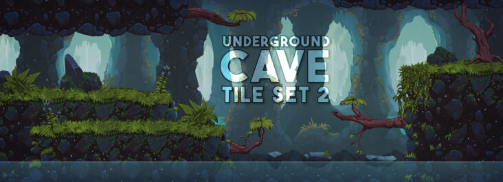 Underground Cave Tile Set 2 - thegameassetsmine