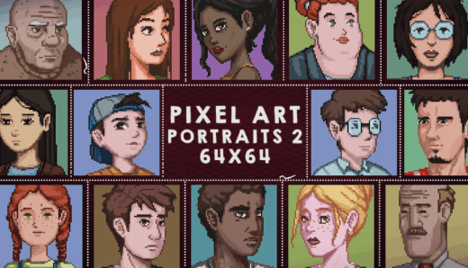 Pixel Art Portrait 02 -64x64- thegameassetsmine